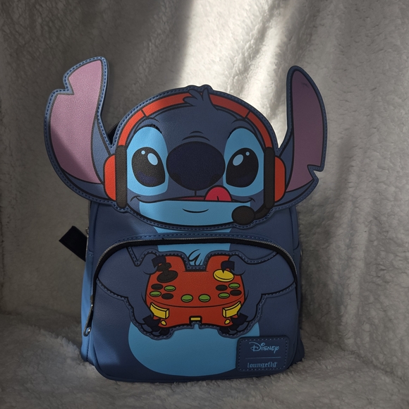 Loungefly | Bags | Loungefly Disney Stitch Gamer Backpack Blue And Red ...